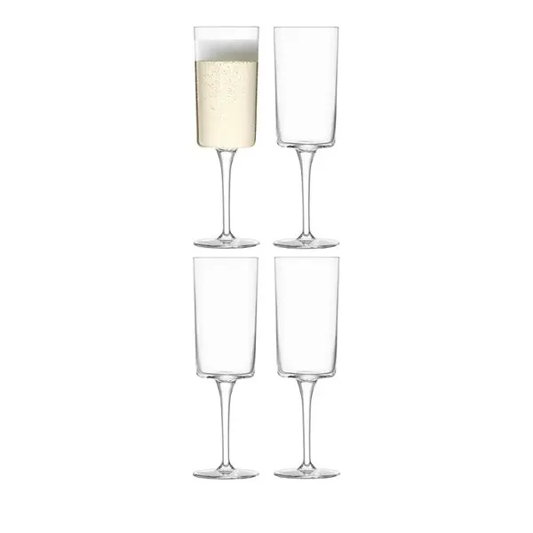 LSA Gio Champagne Flute, Set Of 4 - Clear