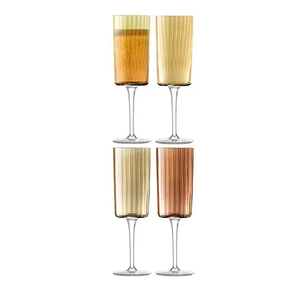 LSA Gems Champagne Flute, Set Of 4 - Amber