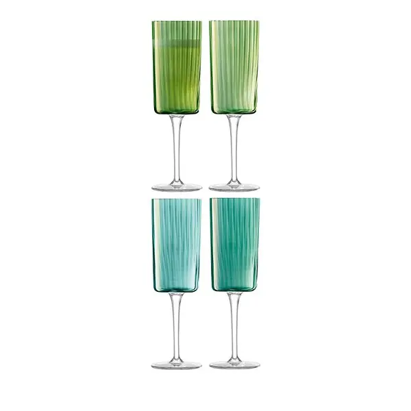 LSA Gems Champagne Flute, Set Of 4 - Jade