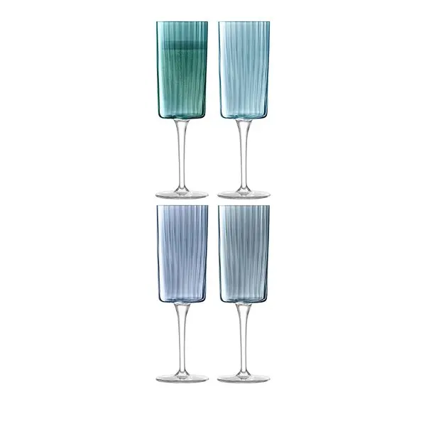 LSA Gems Champagne Flute, Set Of 4 - Sapphire