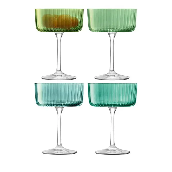 LSA Gems Champagne Cocktail Glass, Set Of 4 - Jade