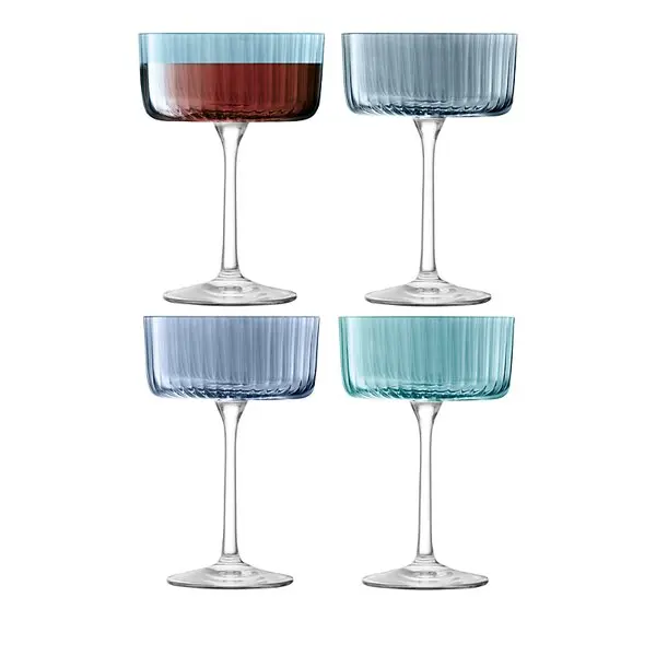 LSA Gems Champagne Cocktail Glass, Set Of 4 - Sapphire
