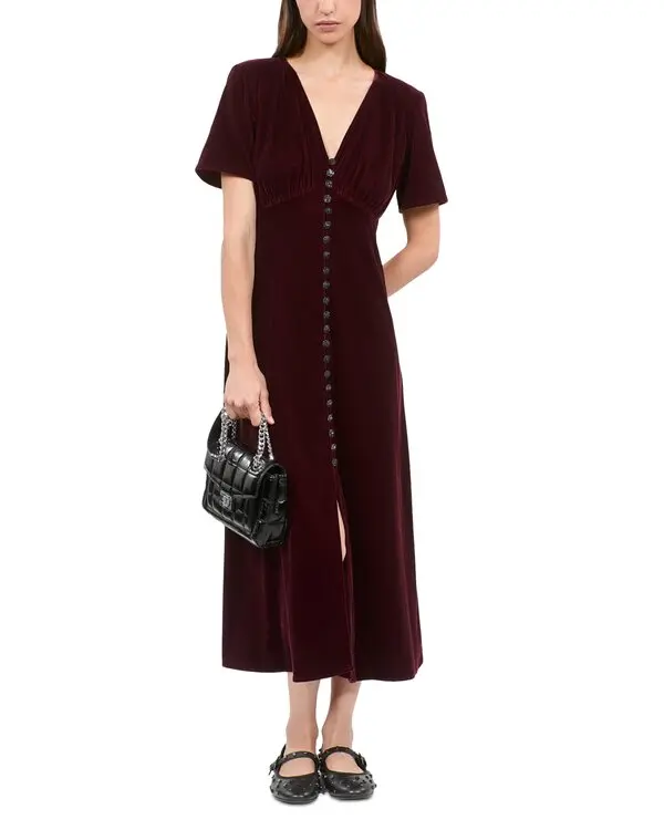 the kooples burgundy dress Brown Ribbed Sleeveless Dress Cardigan Maternity Set main image 1