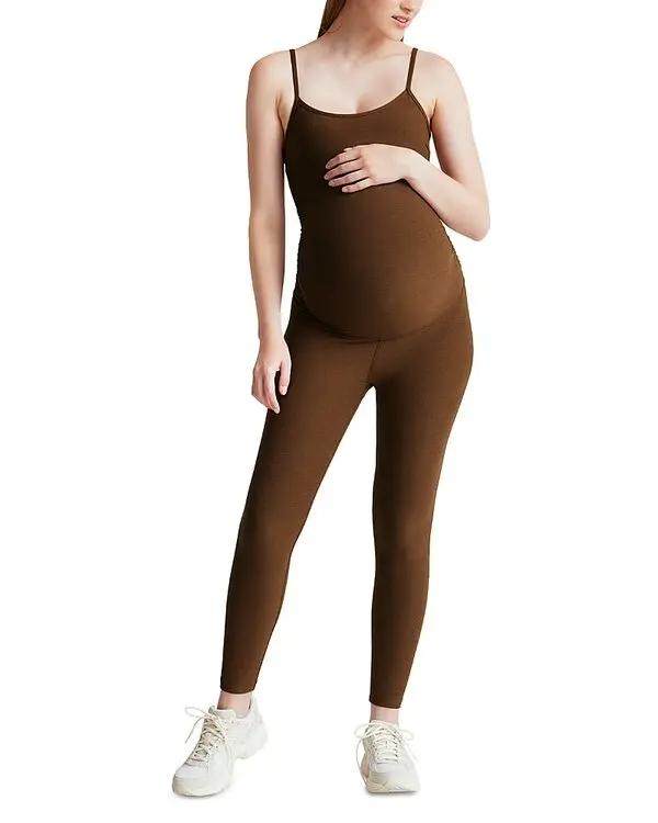 Beyond Yoga Spacedye Uplevel Maternity Jumpsuit - Bold Mocha Heather