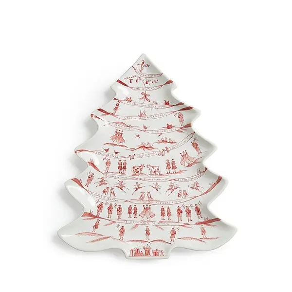 JULISKA Country Estate Winter Frolic Tree Platter - Ruby