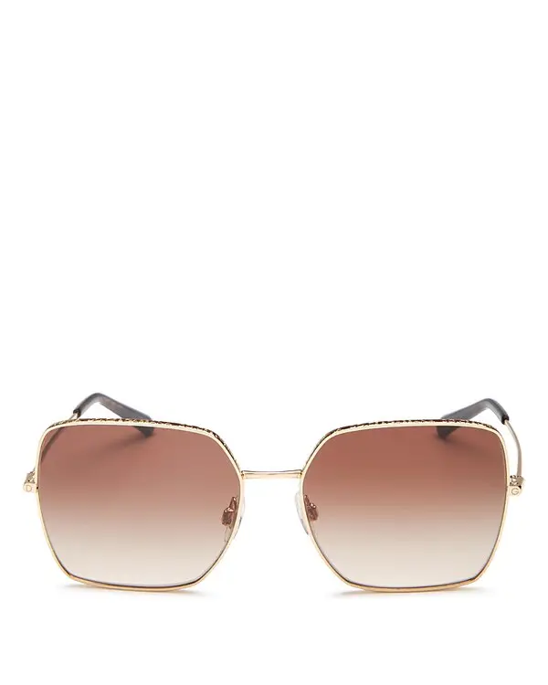 Dolce & Gabbana Square Sunglasses, 57mm - Gold/brown Gradient