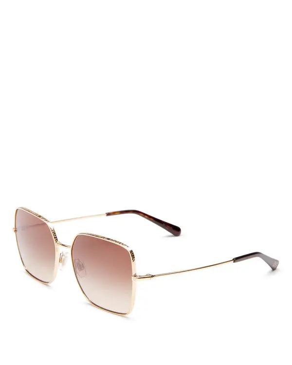 Dolce & Gabbana Square Sunglasses, 57mm - Gold/brown Gradient