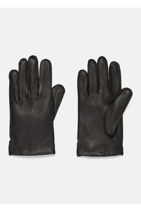 Vince Cashmere-lined Leather Gloves - Black