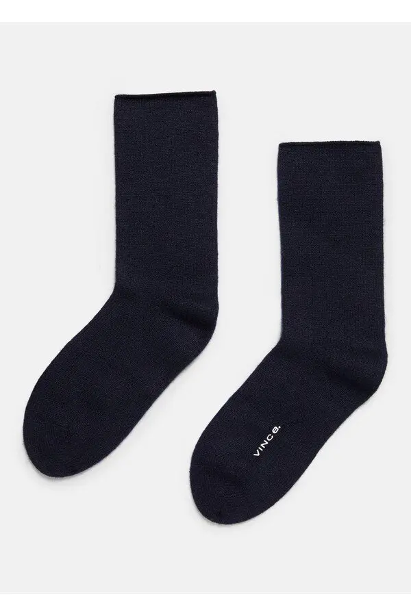 Vince Cashmere Jersey Short Socks - Black