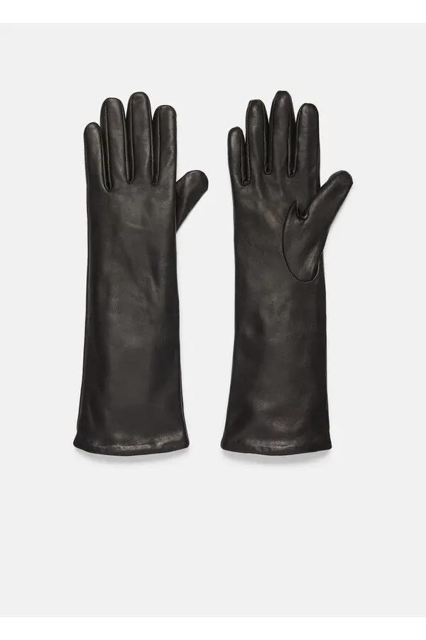 Vince Cashmere-lined Leather Gloves - Black