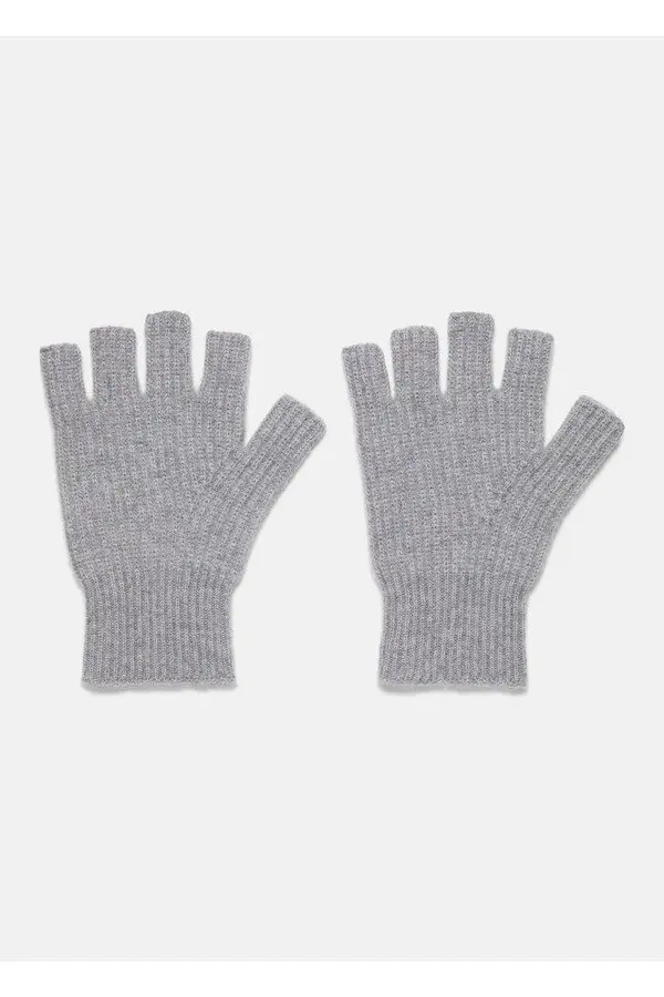 Vince Cashmere Rib-knit Fingerless Gloves - Grey