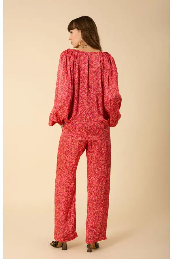 Hale Bob Emy Charmeuse Top - Red