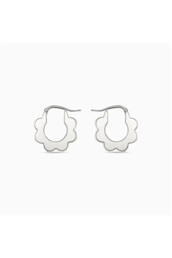 ETIQ Garden Diamond Hoop Earrings - Floral