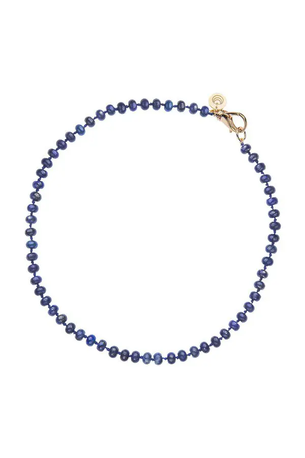 JANE WIN Lapis Beaded Necklace - Gold