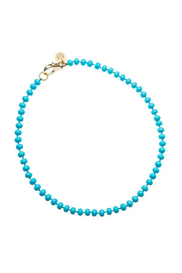 JANE WIN Turquoise Beaded Statement Necklace - Gold