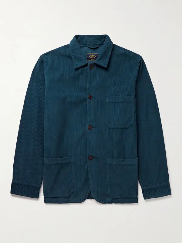 Portuguese Flannel Labura Cotton-corduroy Overshirt - Blue