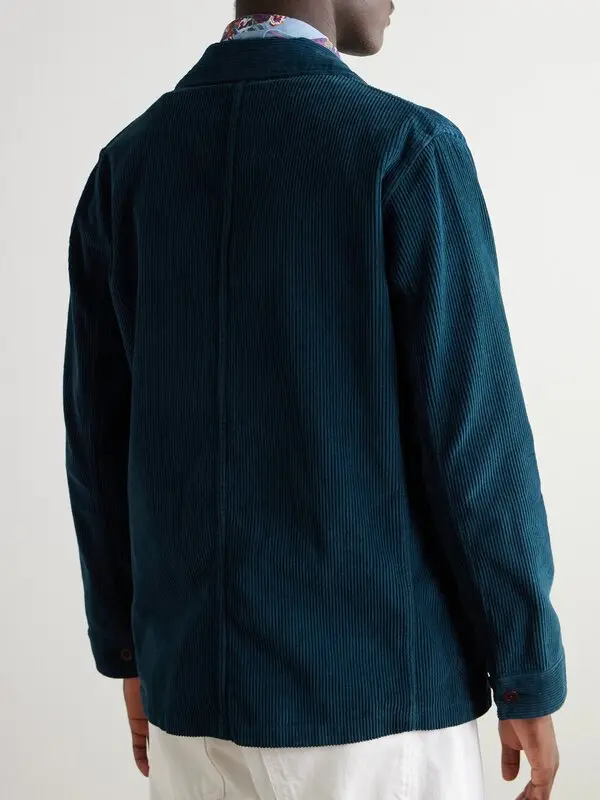Portuguese Flannel Labura Cotton-corduroy Overshirt - Blue