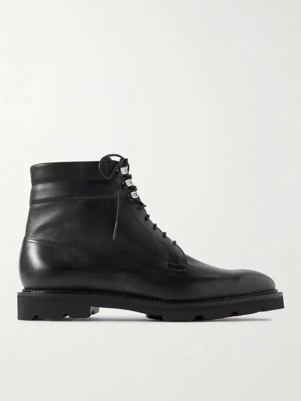 John Lobb Alder Burnished-leather Boots - Black