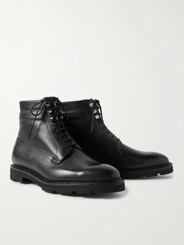 John Lobb Alder Burnished-leather Boots - Black