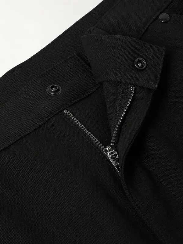 Moncler Straight-leg Logo-embroidered Cotton-canvas Trousers