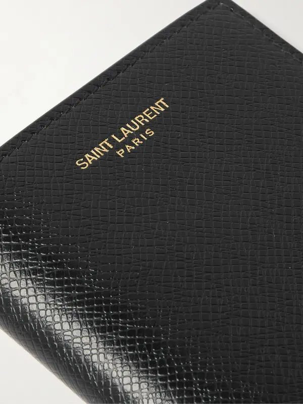 Saint Laurent Upcycled Cross-grain Leather Bifold Wallet
