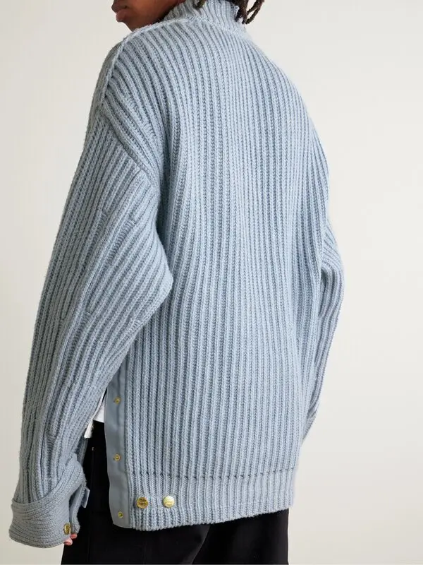 Sacai Carhartt Wip Detroit Ribbed Wool And Nylon-Blend Sweater In