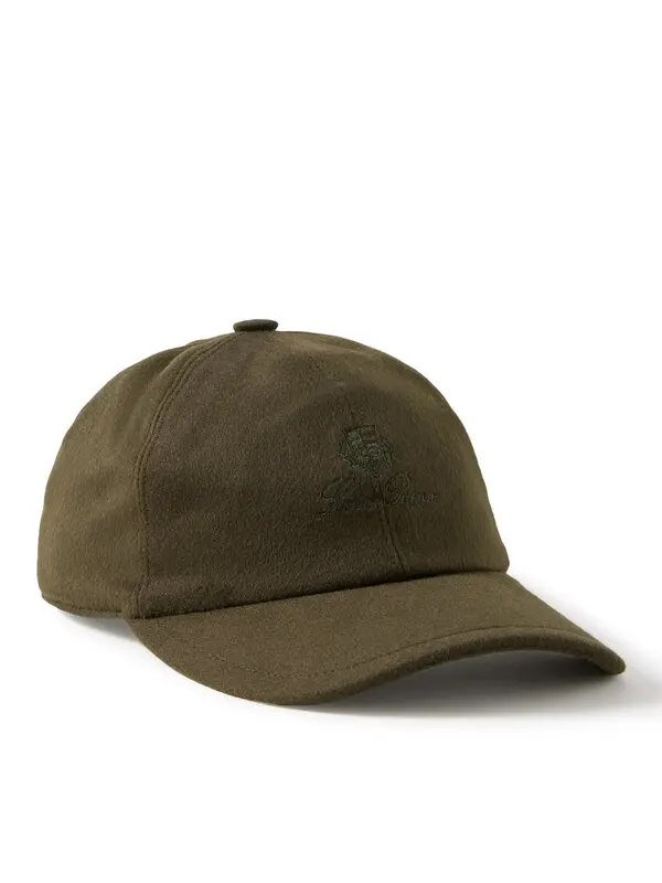 Loro Piana Storm System Cashmere Baseball Cap NWT Green White Trim LORO PIANA Logo-Embroidered Linen Baseball Cap for Men | MR  main image 4