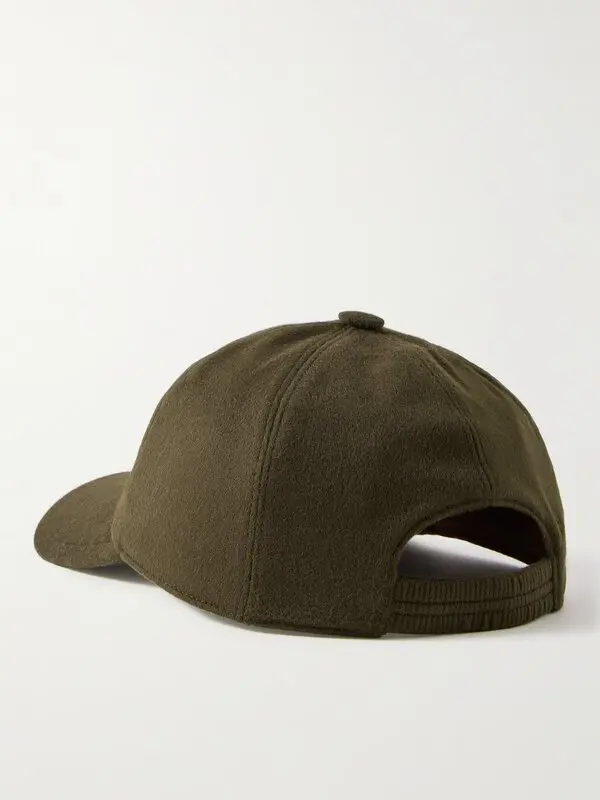Loro Piana Storm System Cashmere Baseball Cap NWT Green White Trim LORO PIANA Logo-Embroidered Linen Baseball Cap for Men | MR  main image 3