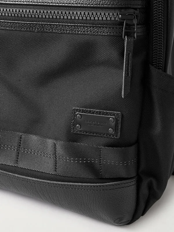MASTER-PIECE CO Rise Ver.2 Leather-trimmed Mastertex-09 Backpack - Black