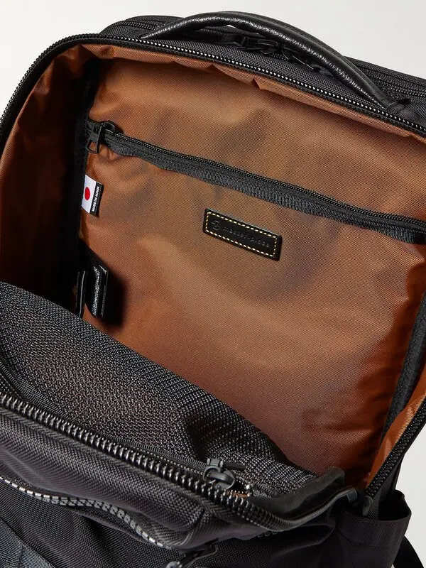 MASTER-PIECE CO Rise Ver.2 Leather-trimmed Mastertex-09 Backpack - Black