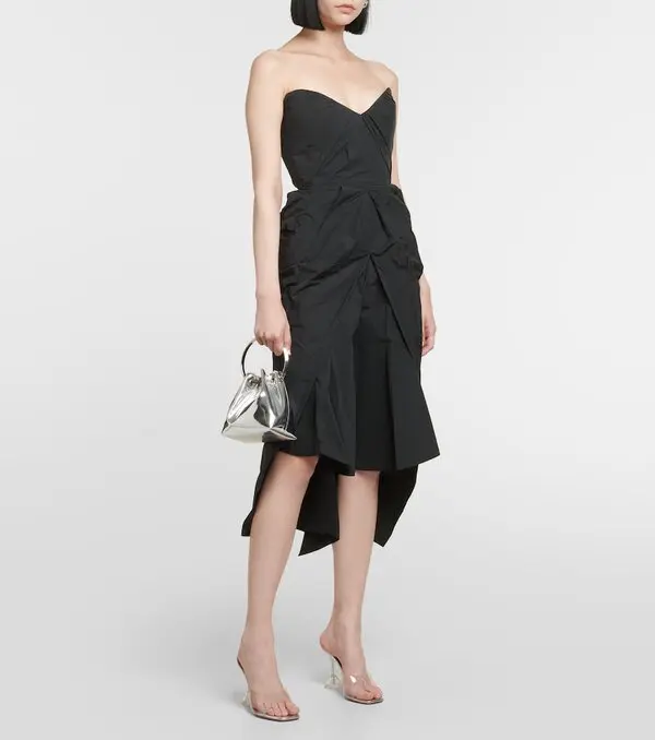 Maticevski Fincher Draped Bustier Midi Dress