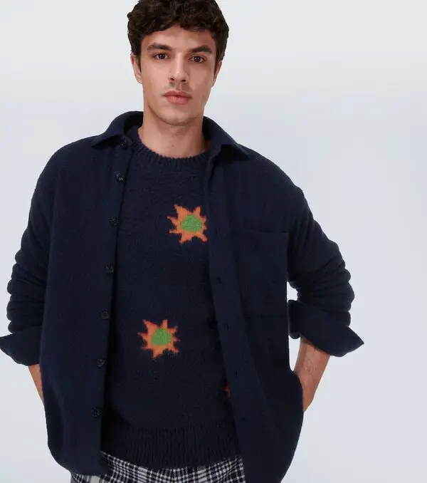Zegna X The Elder Statesman Cashmere Overshirt In Blue - 30% Off