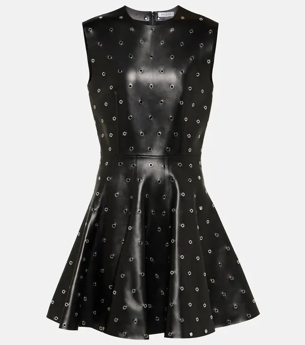 Alaïa Studded A-line Leather Mini Dress