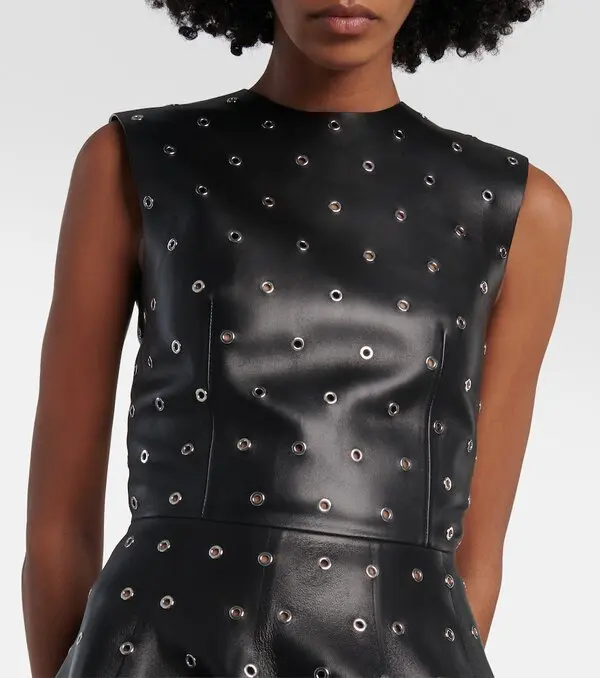 Alaïa Studded A-line Leather Mini Dress