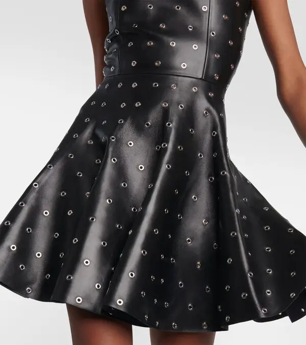 Alaïa Studded A-line Leather Mini Dress