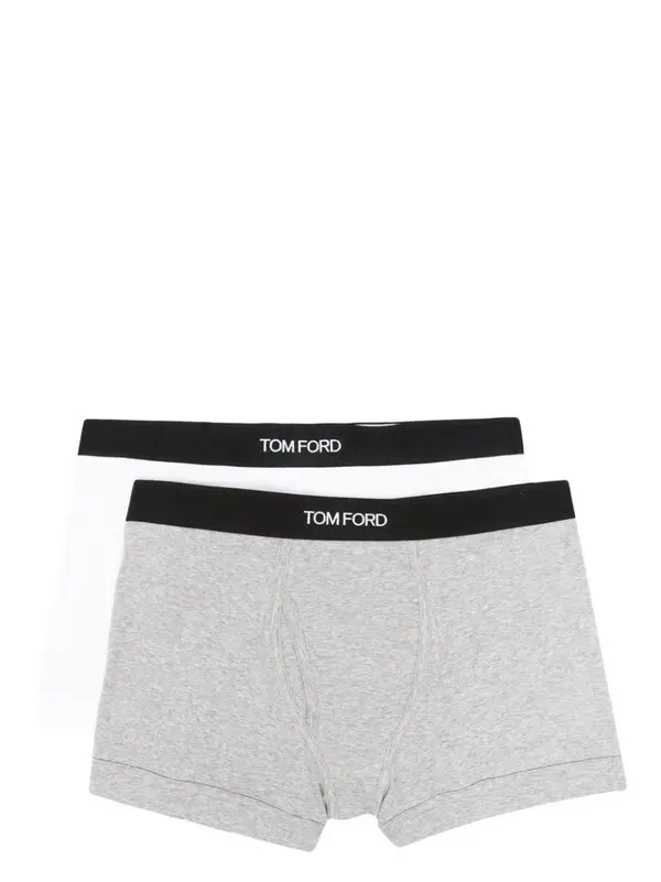 TOM FORD Logo-band Cotton-blend Boxers - White