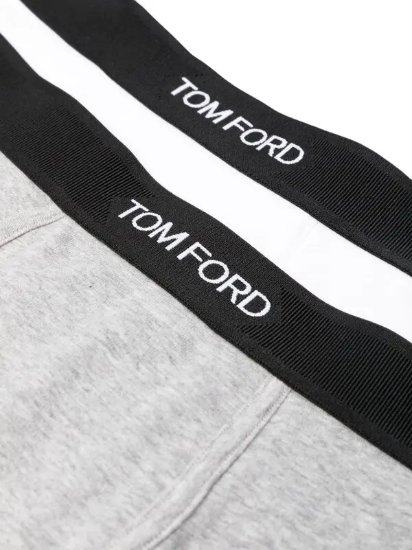 TOM FORD Logo-band Cotton-blend Boxers - White