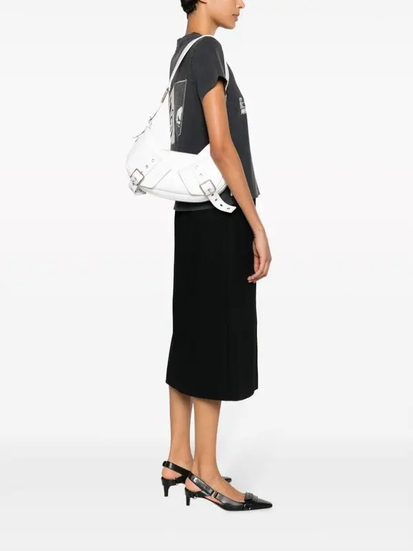 BIASIA Y2k Leather Shoulder Bag - White