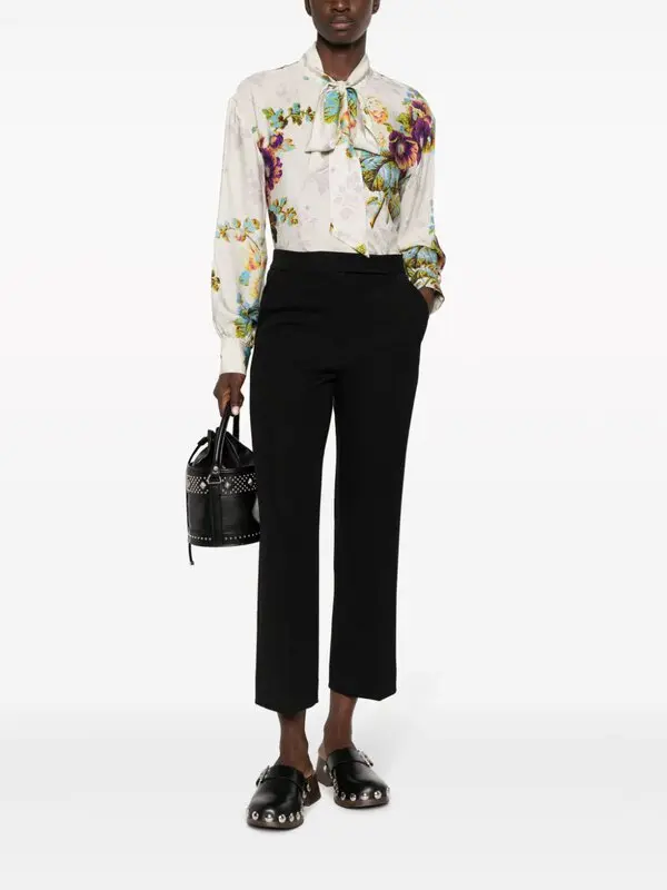 Tory Burch Cropped Wool Tailored Trousers