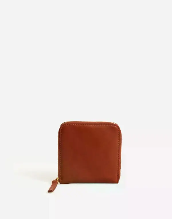 Madewell The Essential Zip Wallet In Leather - Warm Cinnamon