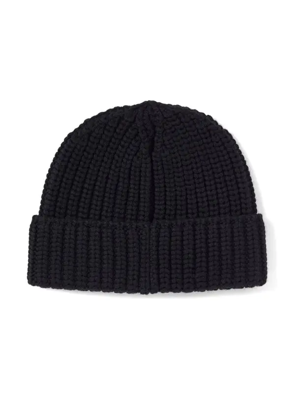 JIMMY CHOO Logo-embroidered Ribbed-knit Beanie