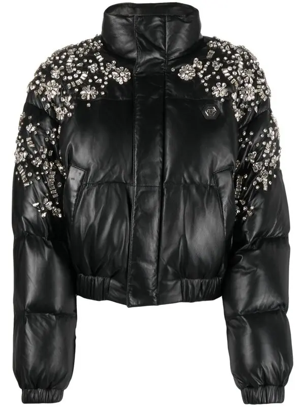 Philipp Plein Crystal-embellished Puffer Jacket