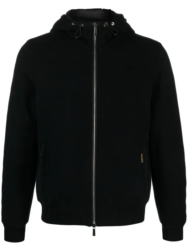 MOORER Brigno-mrw Zip-up Hooded Jacket - Black