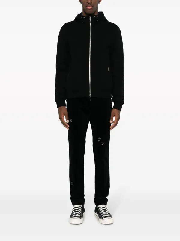 MOORER Brigno-mrw Zip-up Hooded Jacket - Black