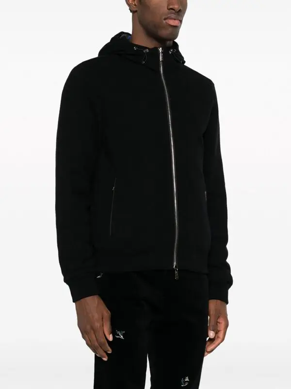 MOORER Brigno-mrw Zip-up Hooded Jacket - Black