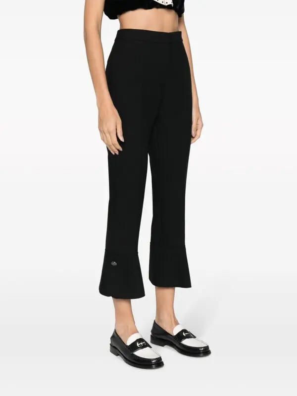 MSGM Pressed-crease High-waisted Trousers