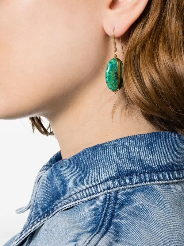 Isabel Marant Étoile Gold-tone Drop Earrings With Gemstone Detailing