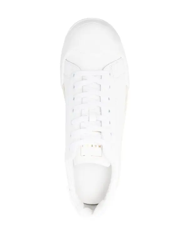 Marni Logo-debossed Leather Sneakers - White