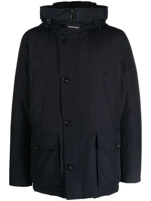 Woolrich Arctic Button-up Hooded Down Jacket - Blue