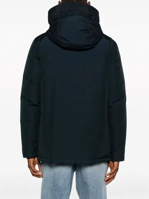 Woolrich Arctic Button-up Hooded Down Jacket - Blue